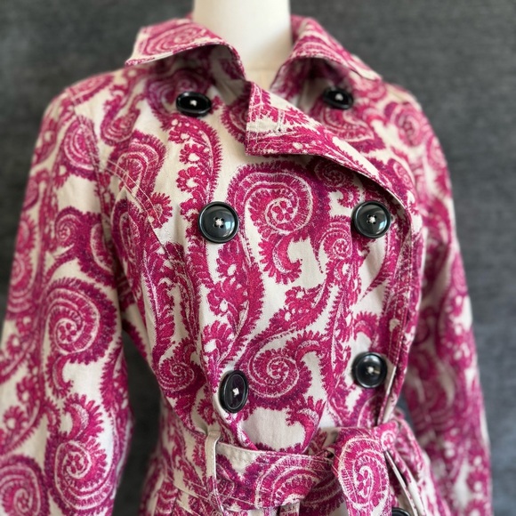 Merona | Jackets & Coats | Merona Vintage Y2k Pink And White Paisley ...